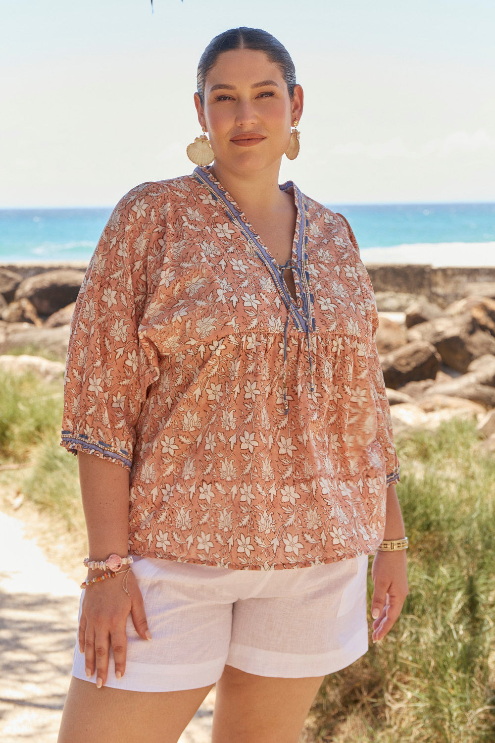 Cairo Boho Blouse in Heritage | Adrift Clothing