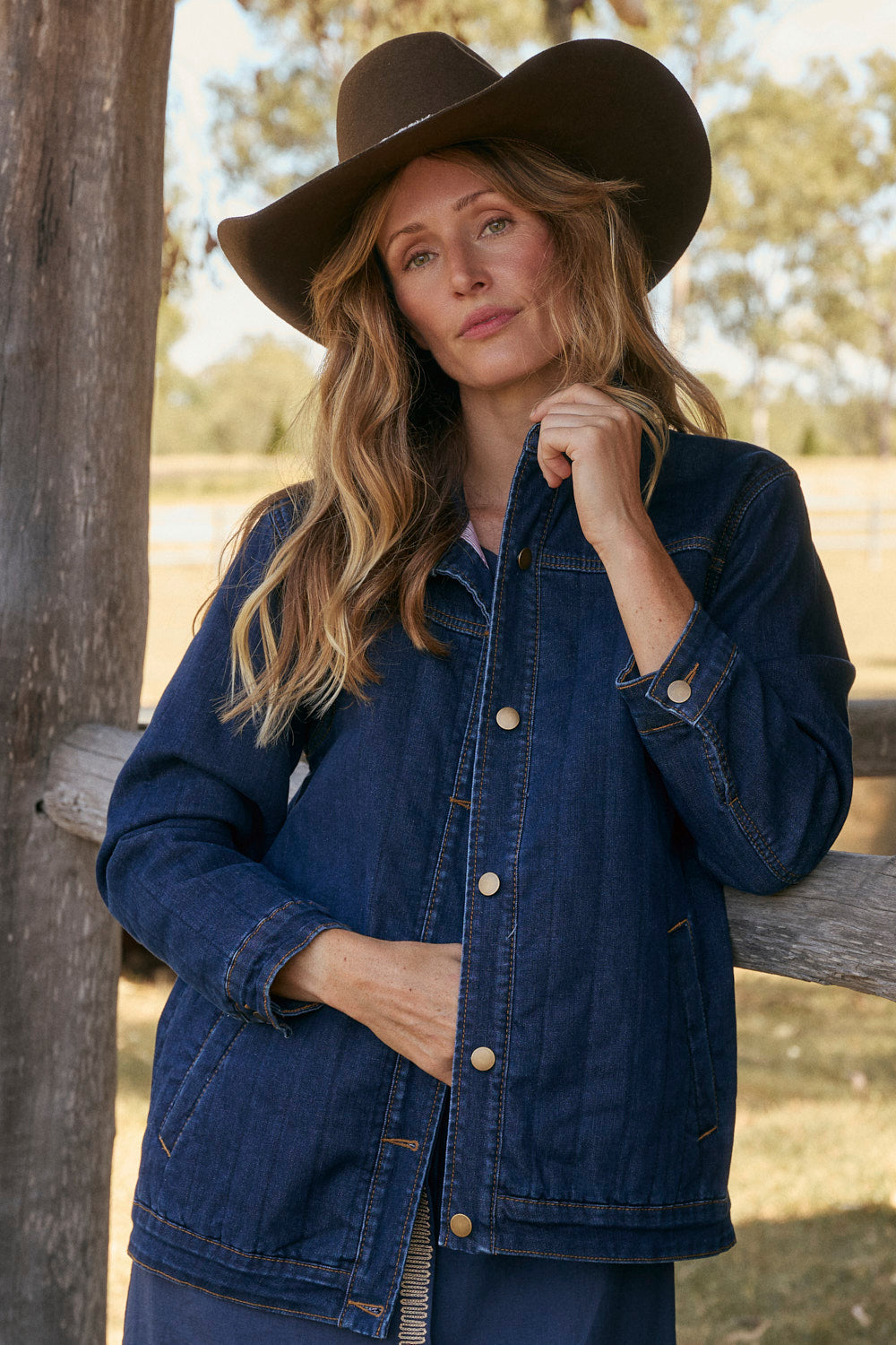 Denim Shacket in Dark Wash | Adrift Clothing