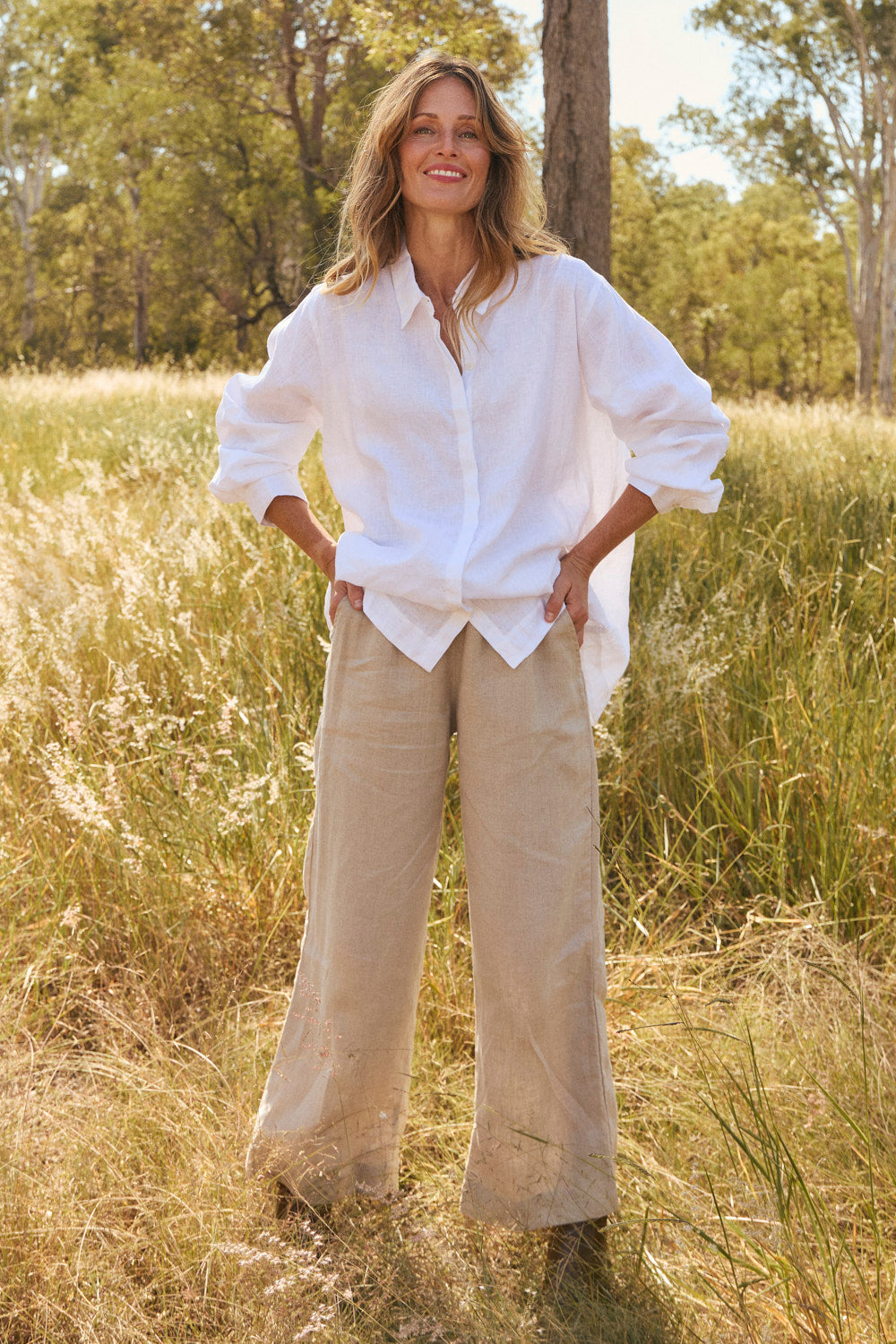 Breezy Linen Relaxed Pant in Natural | Adrift Clothing