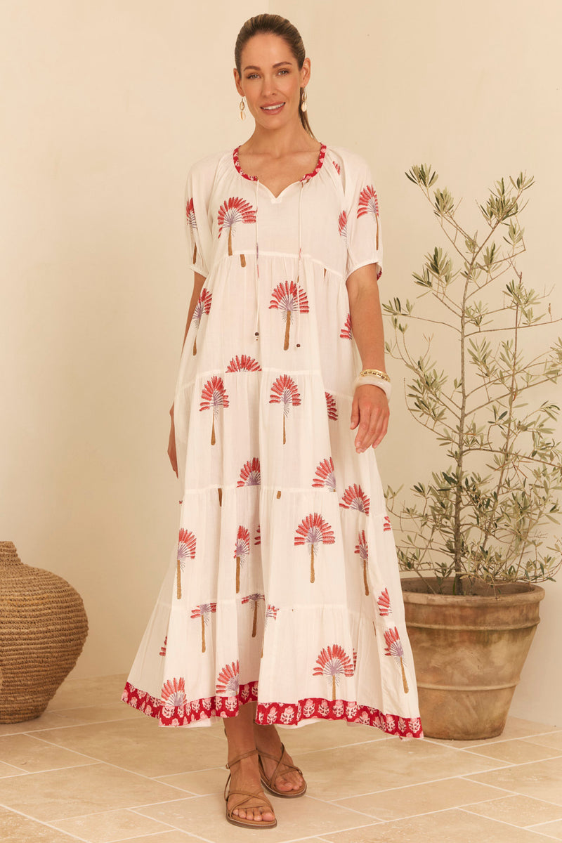 Layla Tiered Dress in Cypress | Adrift Clothing