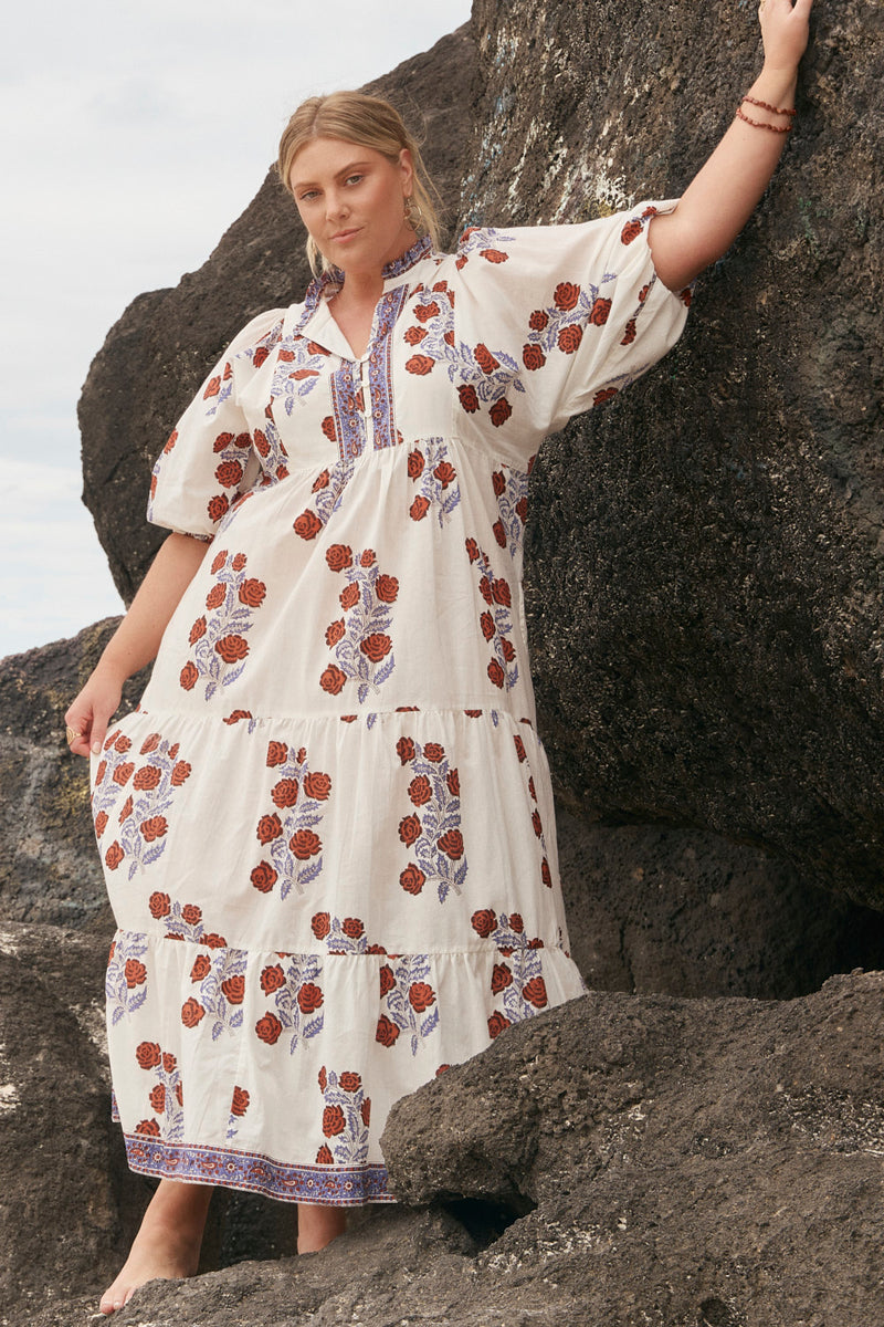 Mirabelle Frill Dress in Wildflower | Adrift Clothing